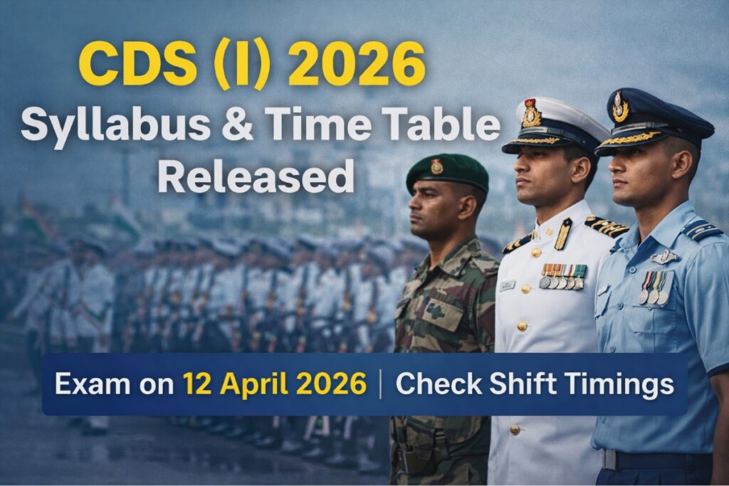 CDS 2026 Syllabus and Exam Time Table Released – Check Subject-Wise ...