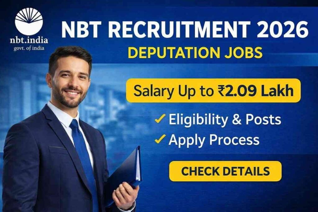 NBT Recruitment 2026 Deputation Jobs – Salary Up to ₹2.09 Lakh ...